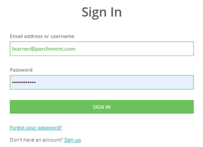 SENDedu Powered by Parchment Learner User Guide