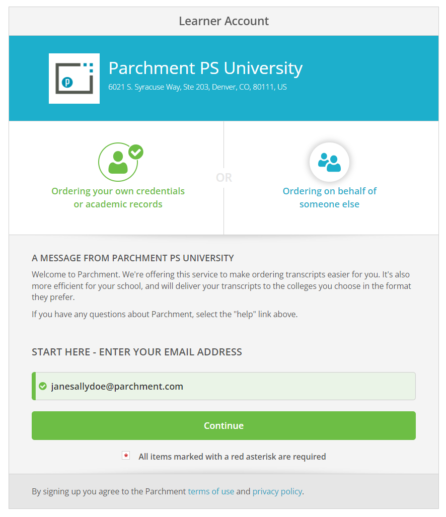 Sign up for High School Records